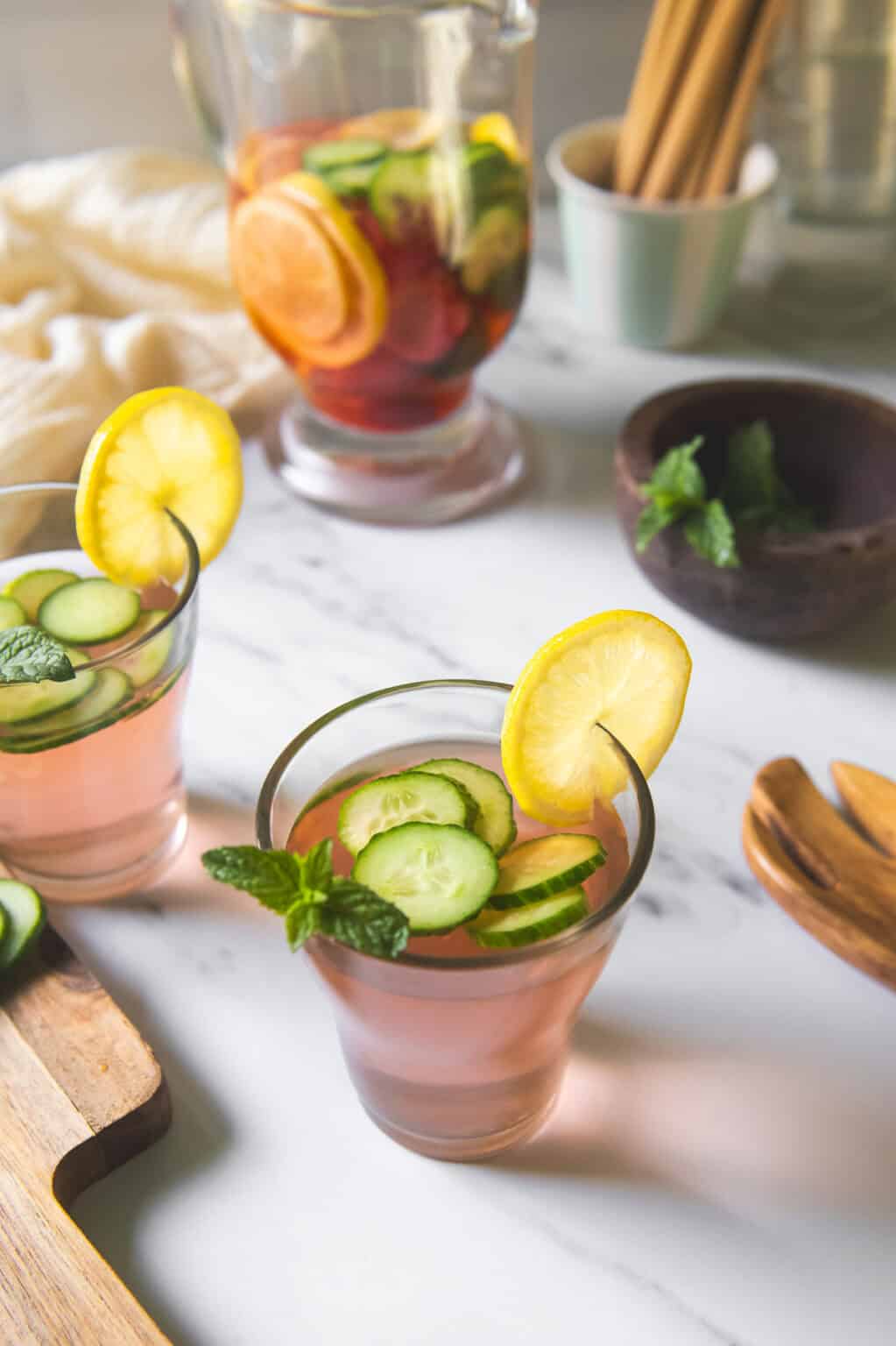 Infused Lemon Water with Strawberry, Cucumber & Mint | Beet of the Wild