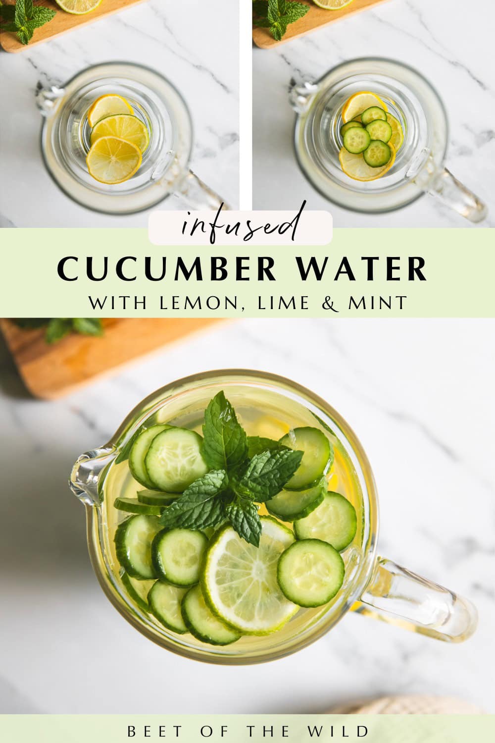 Infused Cucumber Water with Lemon, Lime & Mint | Beet of the Wild